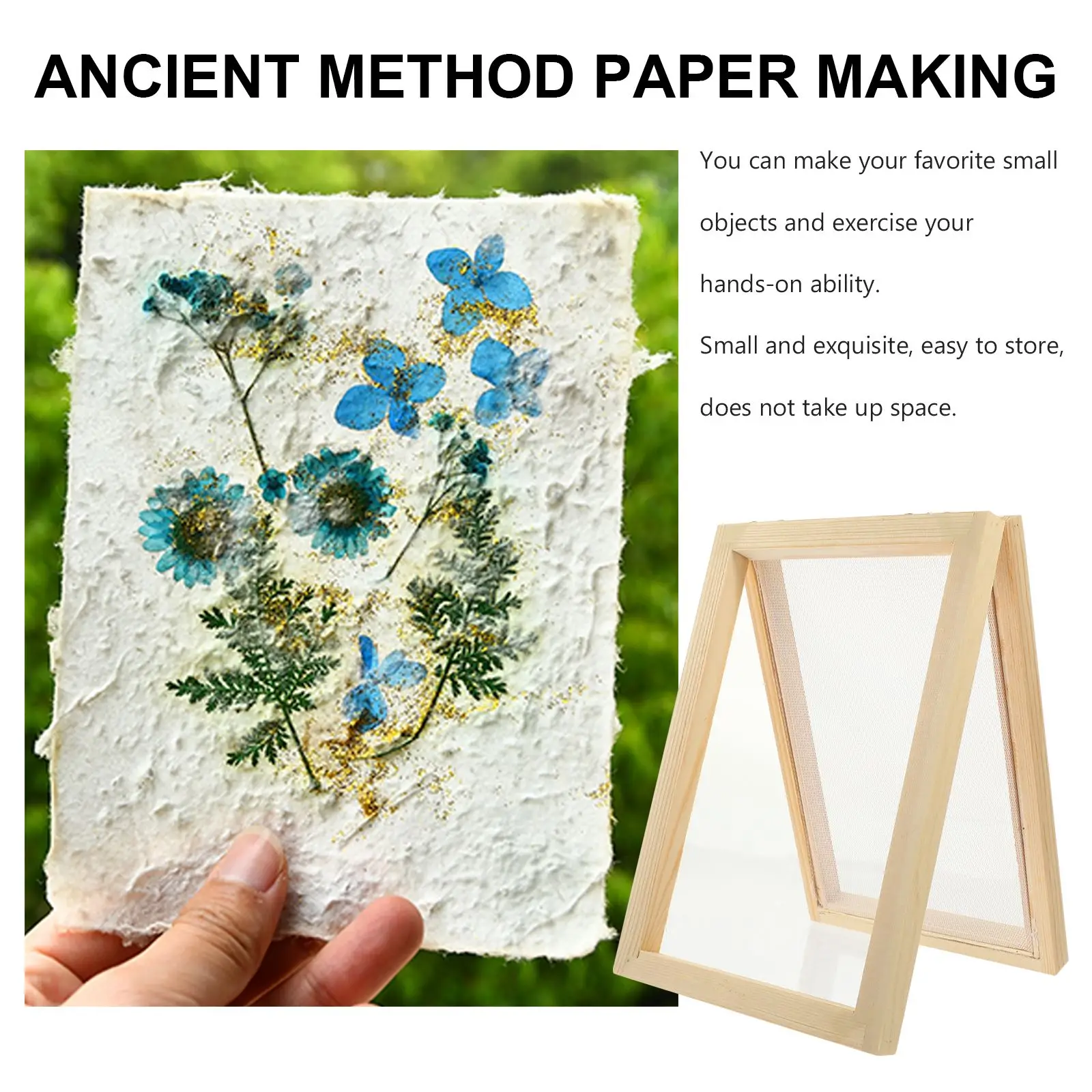 Wooden Mould Papermaking Craft Deckle Printing Toys Paper Making Frame ...