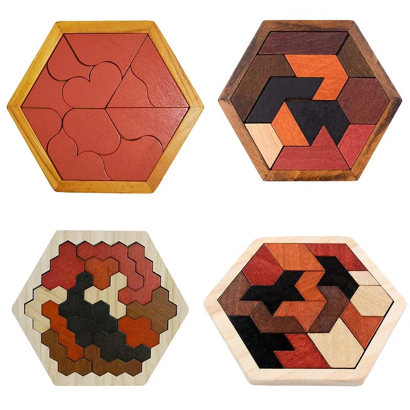 Hexagonal-Chess-Tangrams-Brainstorming-11-Piece-Block-Puzzle-Jigsaw ...