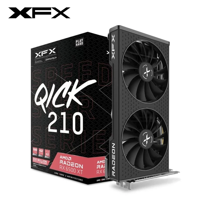 Tarjeta gráfica XFX RX 6500 XT 6500XT, 4GB, GPU, AMD Radeon, RX6500 ...