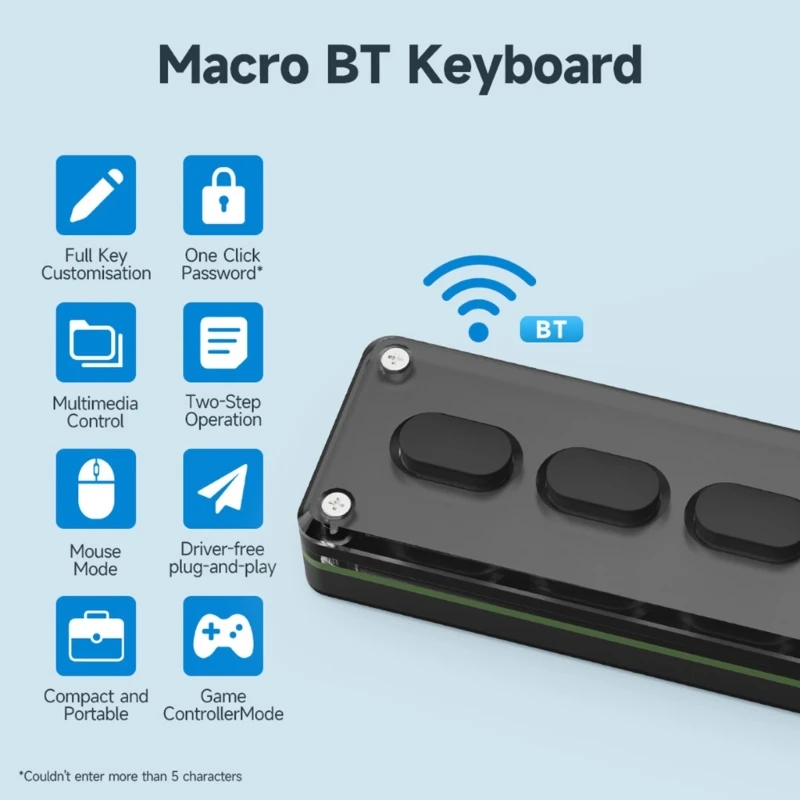 5-Keys-Custom-Keypad-Macro-Programmable-Bluetooth-compatible-Keyboard ...