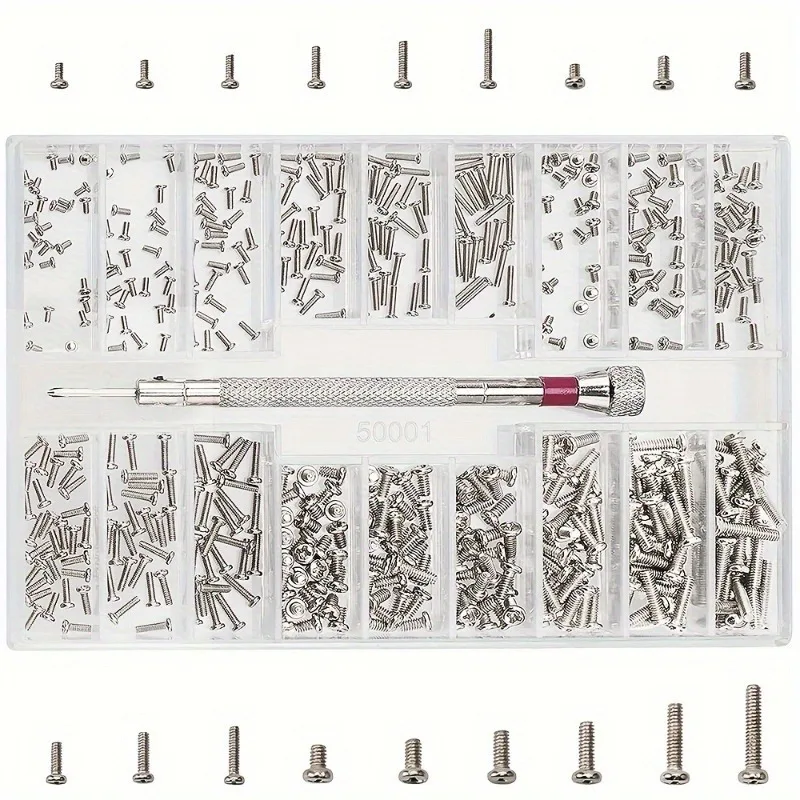 500Pcs Mini Screws Set Micro Laptop Computer Screw Sunglass Watch ...