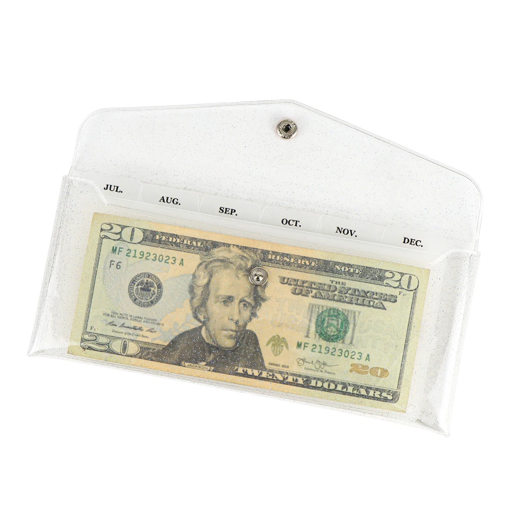 Cash-Envelope-Budget-Wallets-with-Monthly-Stickers-and-Dividers-Pockets ...