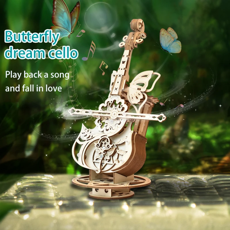 3D-Wooden-Puzzle-Funny-Magic-Cello-Mechanical-Music-Instrument-Creative ...