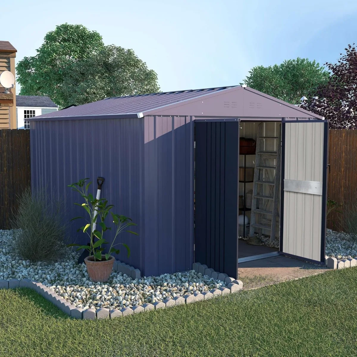 8x10-FT-Metal-Storage-Shed-Outdoor-Storage-Shed-Kit-with-Lockable-Doors-Garden-Furniture-Tools ...