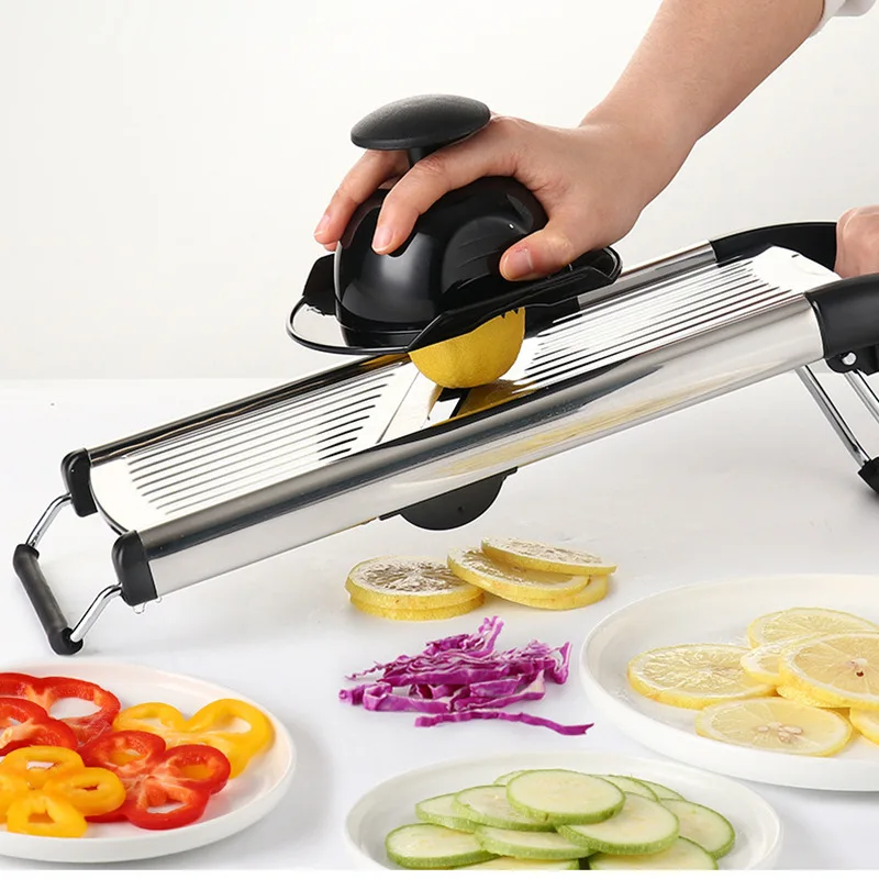 304 de aço inoxidável mandoline profissional slicer vegetal com lâminas ...