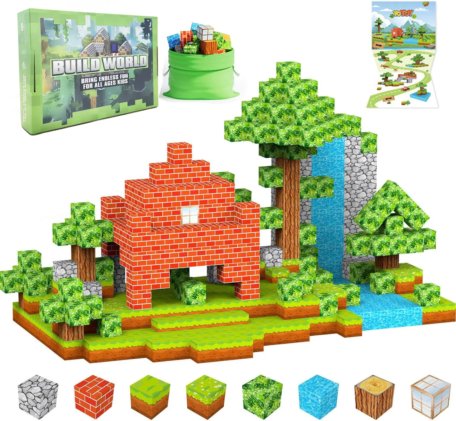 100PCS-Magnetic-Blocks-Build-Mine-Magnet-World-Set-STEM-Montessori ...