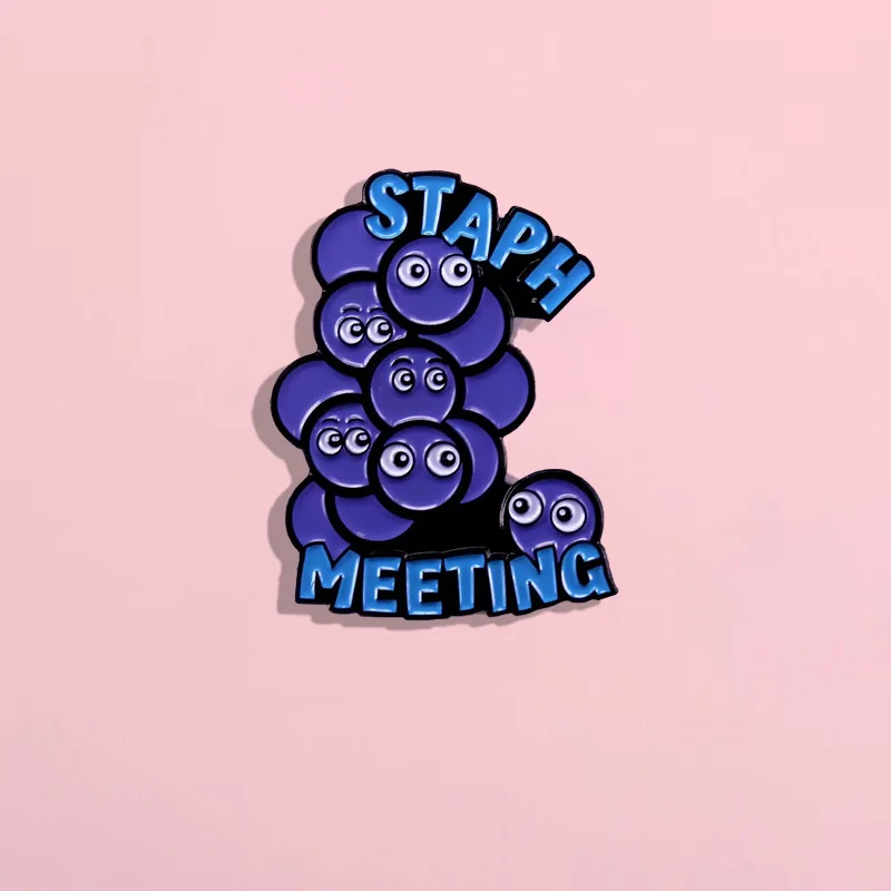 Stylish-Staph-Meeting-Enamel-Pin-Funny-Bacteria-Brooch-Public-Health ...