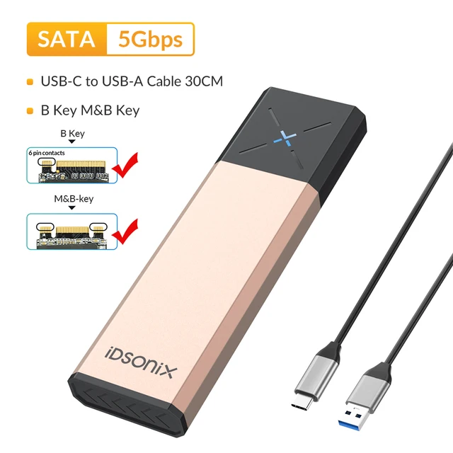 iDsonix NVMe Enclosure M2 NVMe SATA Dual Protocol SSD Case USB3.1 GEN2 10Gbps Hard Drive Case ...