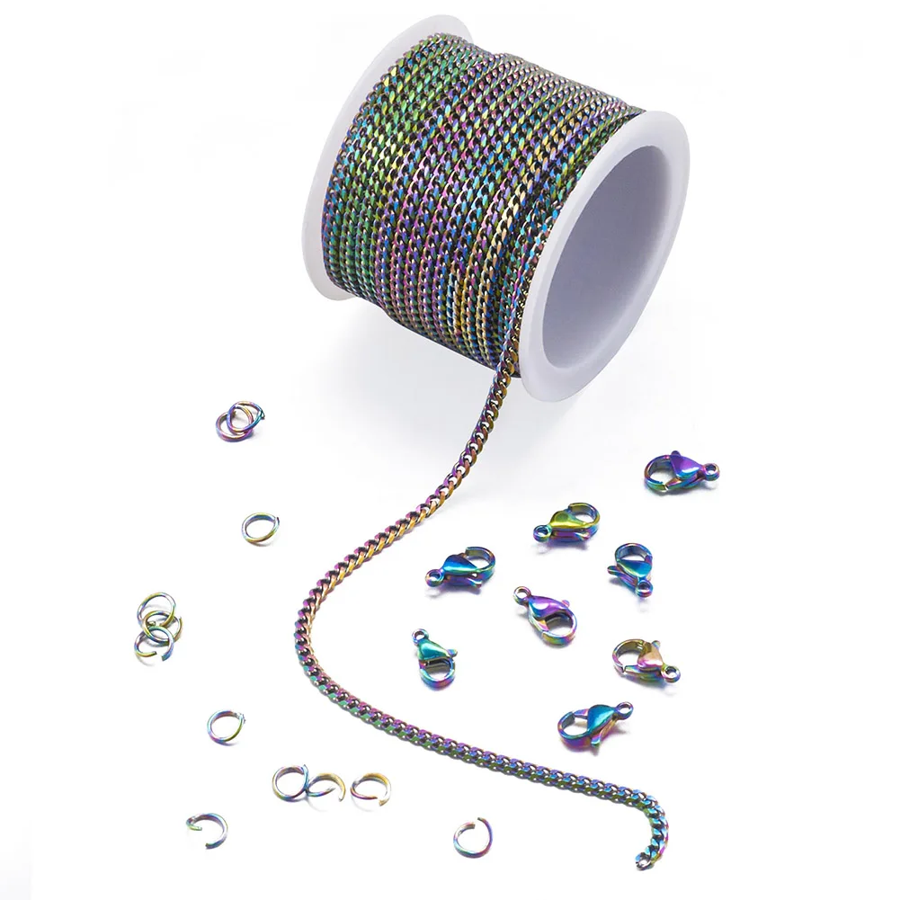 5M-Stainless-Steel-Curb-Chain-Satellite-Link-Chains-with-Lobster-Claw ...