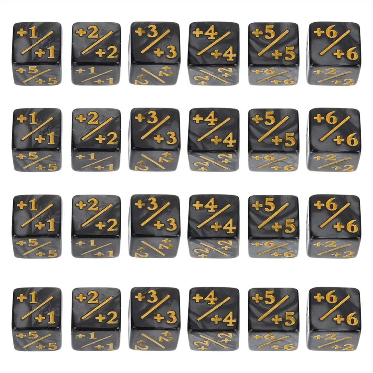 24pcs Dice Counting Tokens Acrylic Dice Squares Positive Negative Dice ...