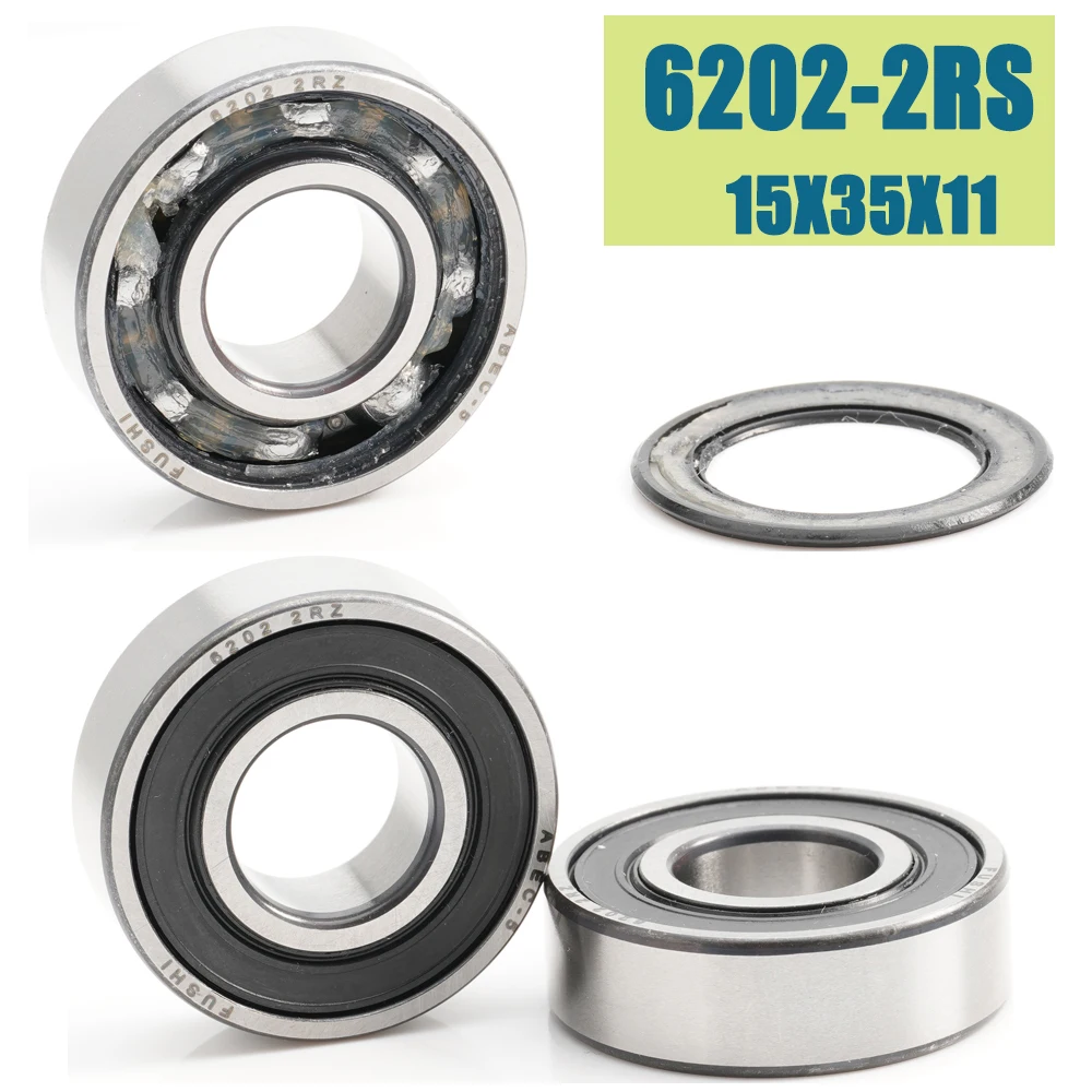 6202RS-Bearing-ABEC-5-4-PCS-15-35-11-mm-Deep-Groove-6202-2RS-Ball ...