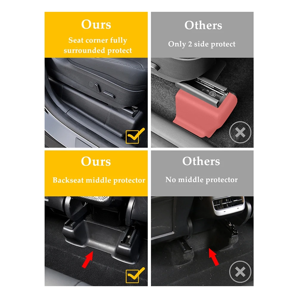 9Pcs-Under-Seat-Corner-Guard-Front-Rear-Slide-Rails-Protector-Cover ...