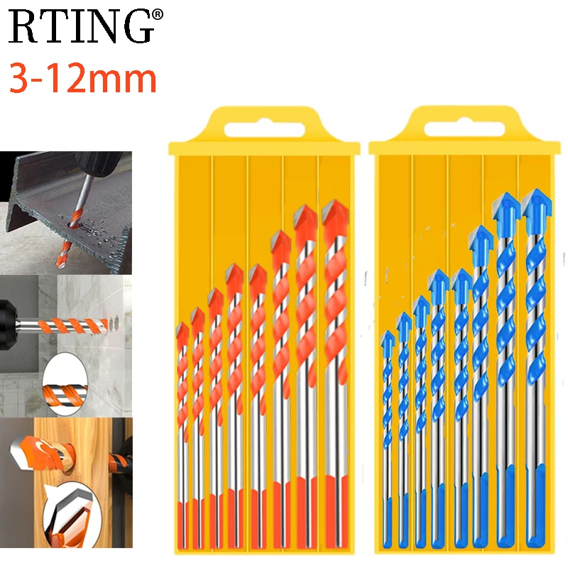 8PCS-Masonry-Drill-Bits-Set-For-Tile-Brick-Cement-Concrete-Glass ...