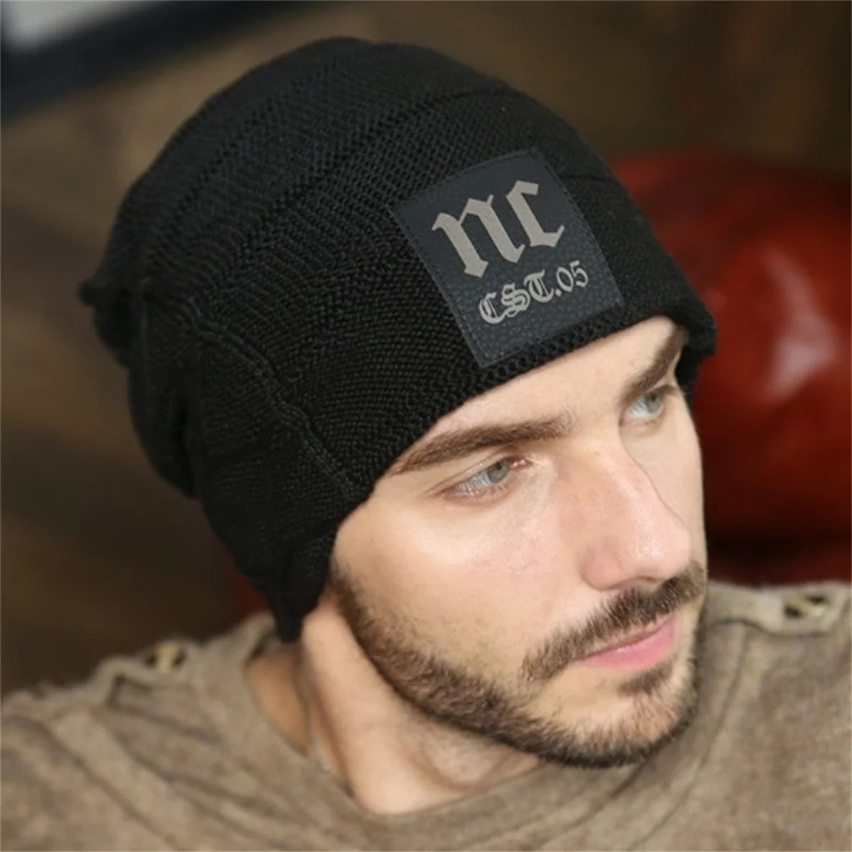 New Fashion Men's Beanie Hat Winter Hports Outdoor Korean Hedging Wool ...