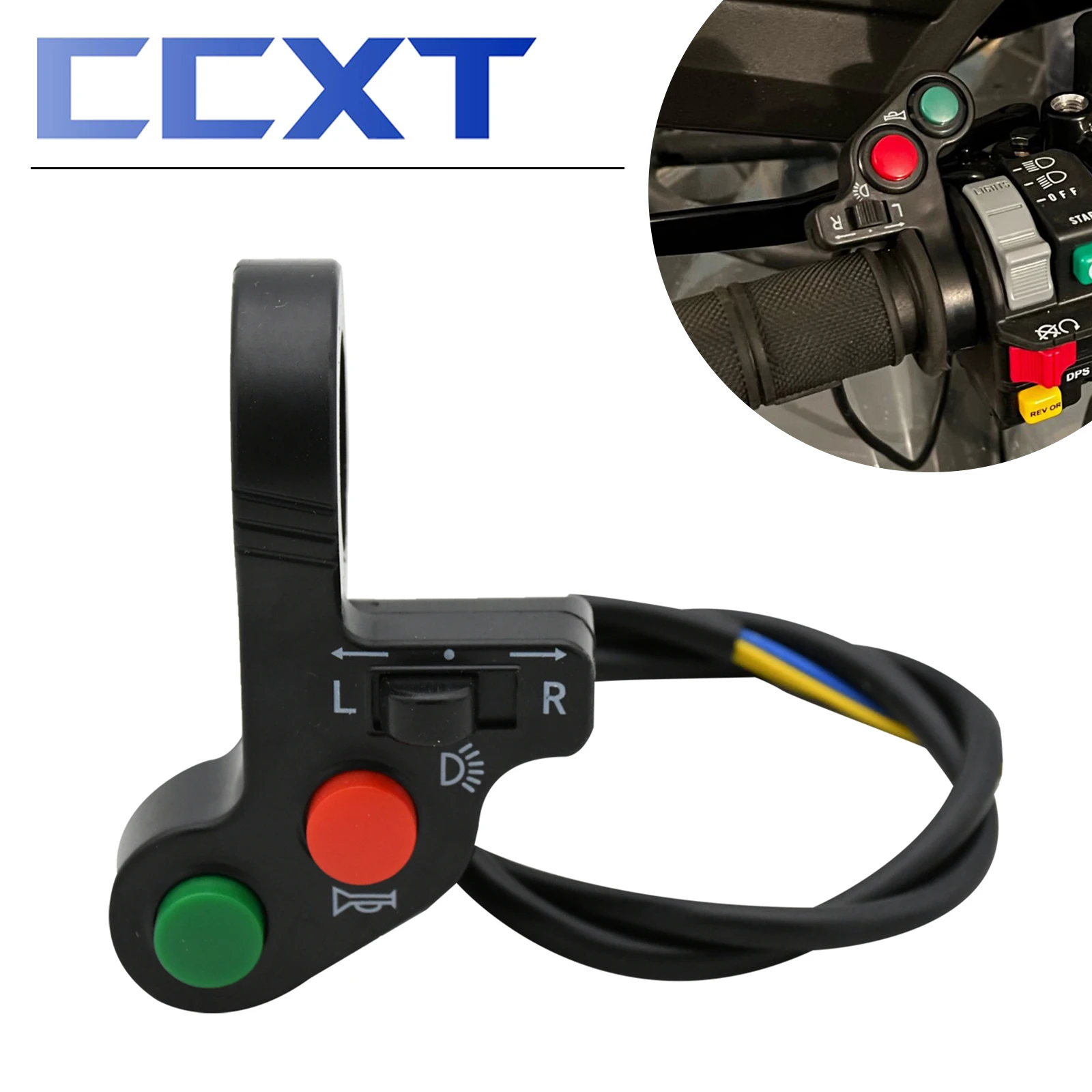 Motorcycle-Bike-Scooter-Switch-Horn-Turn-Signals-ON-OFF-Button-Light ...
