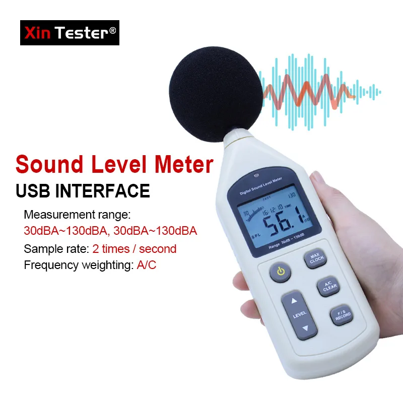 Xin-Tester-30-130db-Digital-Sound-Level-Meters-logger-Decibel-Noise ...