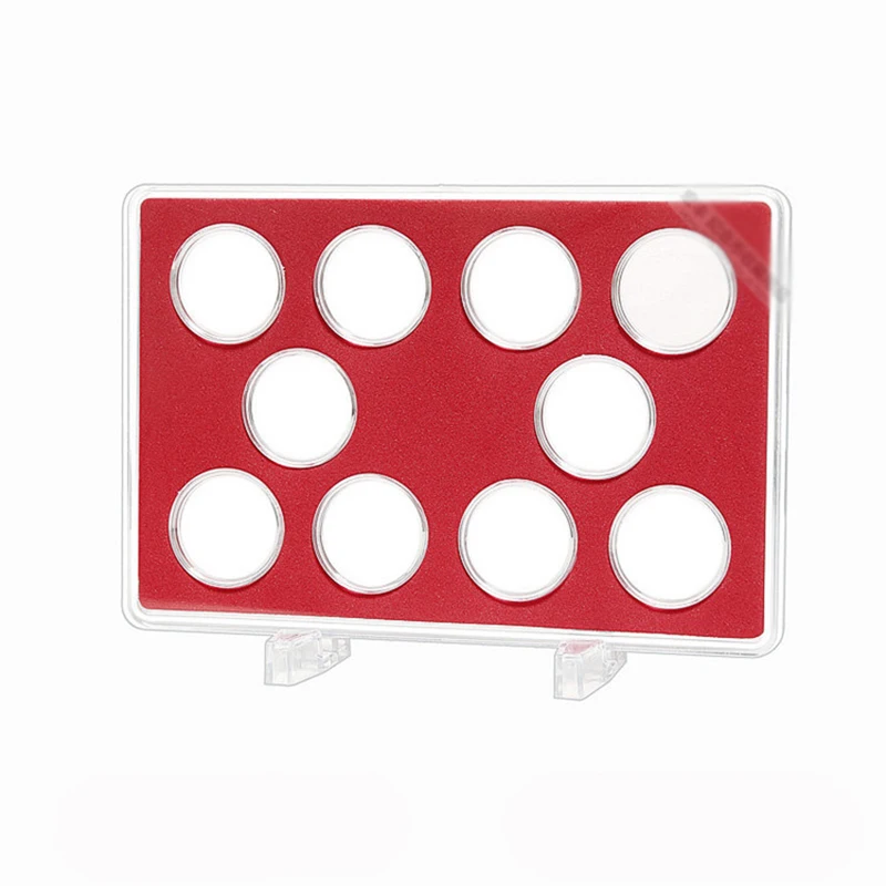 Fit-27mm-30-Coin-Capsule-Box-Round-Holder-Plastic-Transparent-Display ...