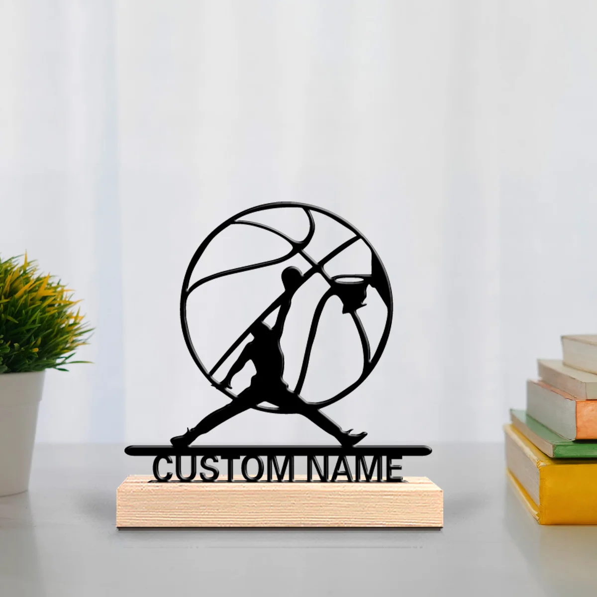 1pc Fashion Personalized Custom Basketball Metal Statues Art With ...