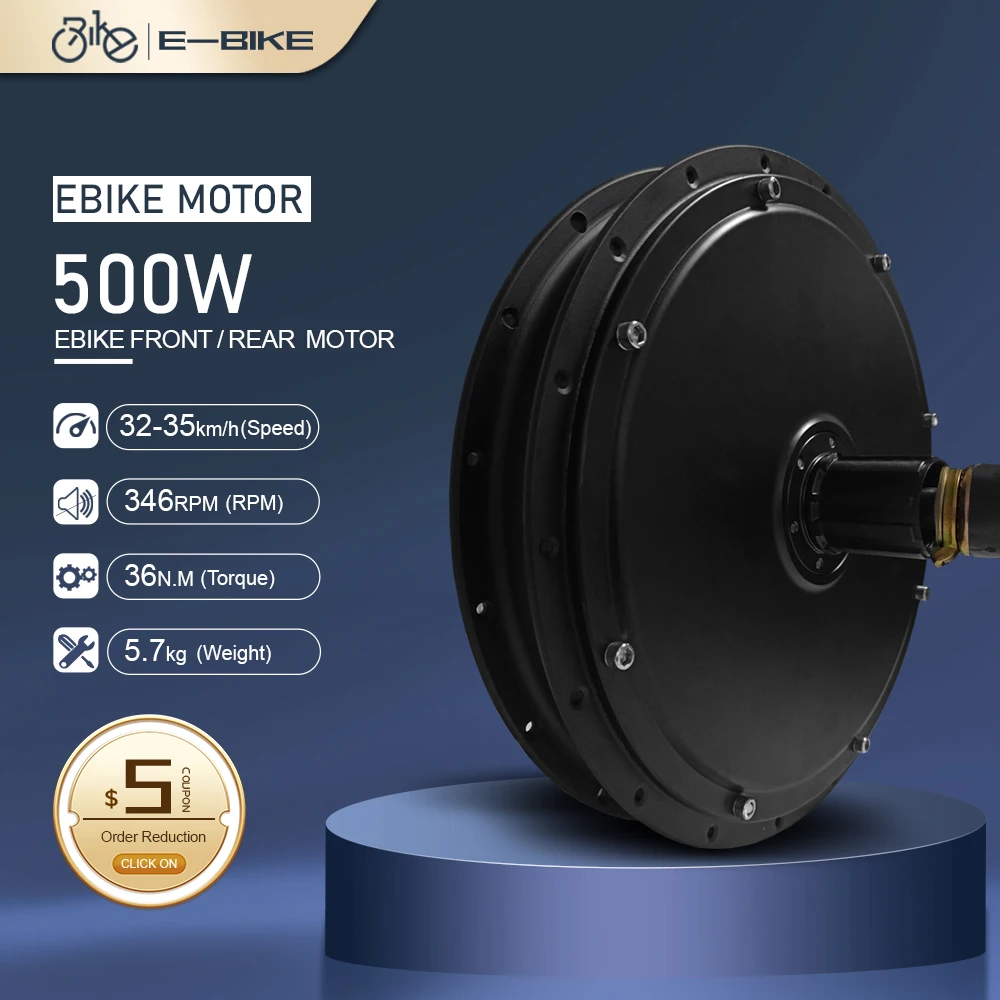 Electric-Bike-Motor-48V-500W-Brushless-Non-Gear-Hub-Motor-Front-Rear ...