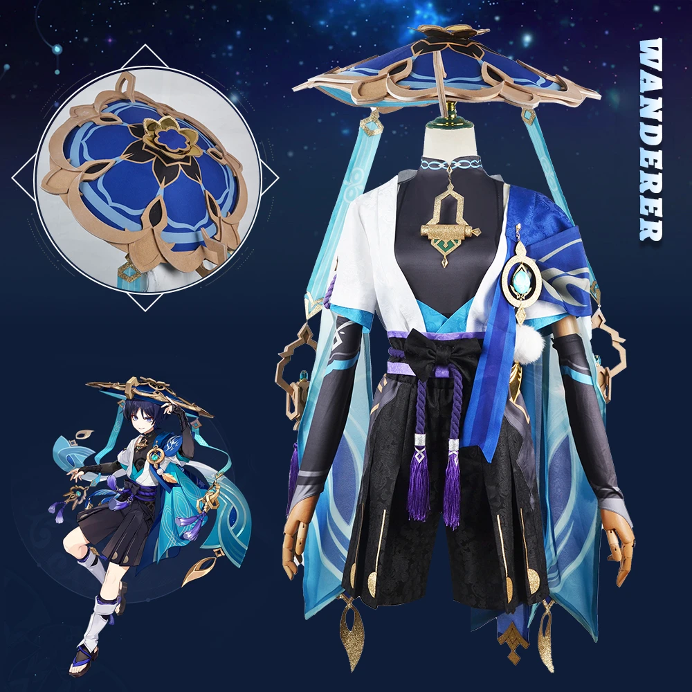 Scaramouche Cosplay Genshin Impact Costume Wig Hat Full Set Anime ...