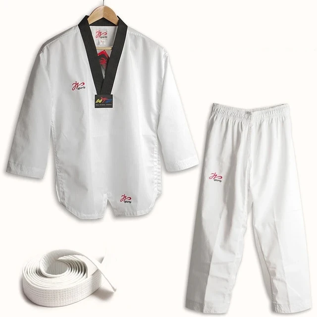 White Taekwondo Uniform For Competition Daily Training WTF Logo Karate ...
