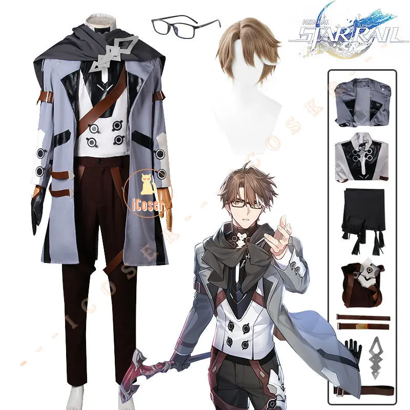 Honkai-Star-Rail-Welt-Yang-Cosplay-Costume-Wig-Game-Uniform-Glasses ...