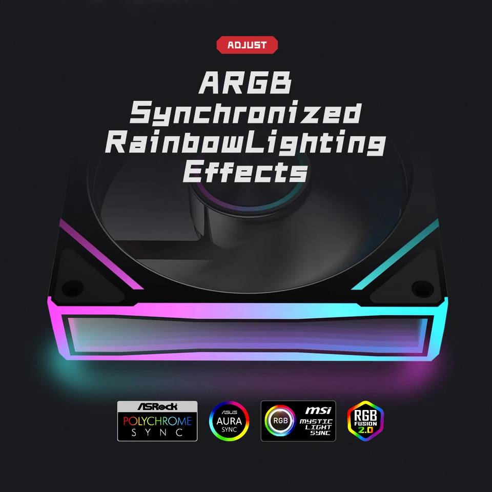 120mm RUIX V8 Prism ARGB PC Case Fans - 3 Pack With Mirror Design & PWM ...