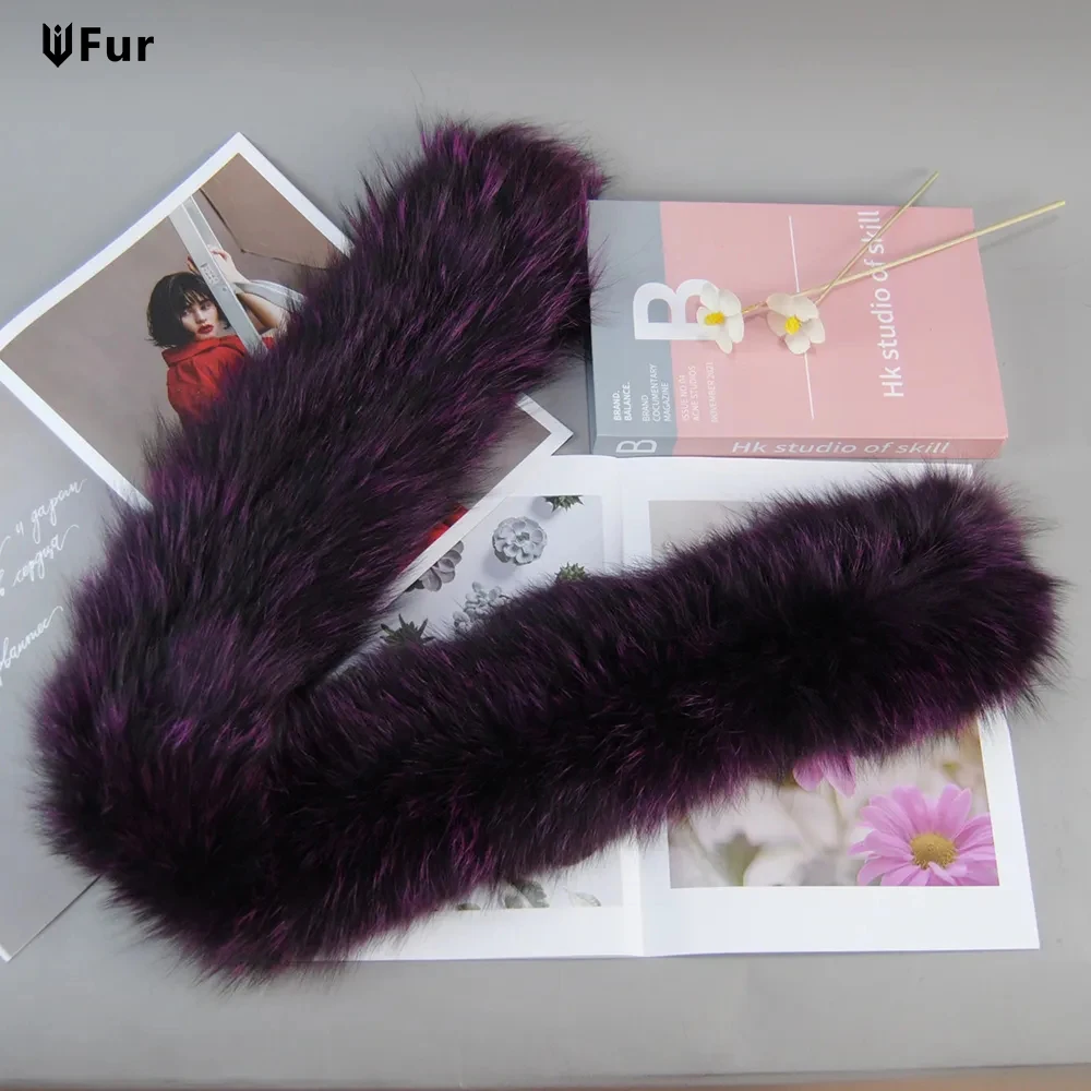 Women’s Scarf Winter Warm Natural Fox Fur Scarf Ring Knit Real Fox Fur ...
