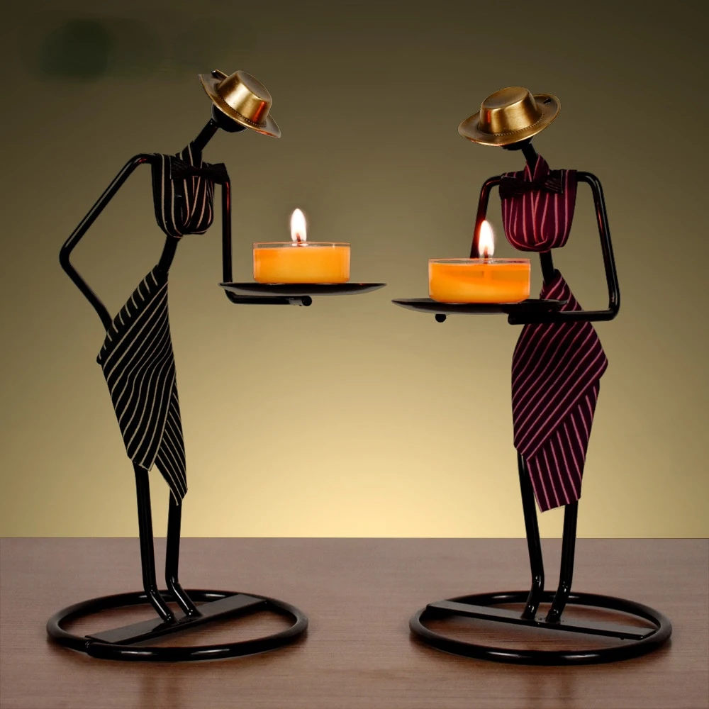 New-Creative-Waiter-Candle-Holder-Metal-Character-Candle-Holder-Western ...