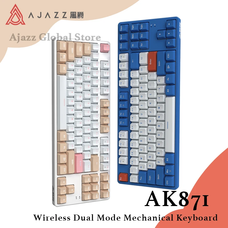 Ajazz AK871 Gaming Mechanical Keyboard Hot Swappable 87 Keys Wireless 2.4g Ergonomic Keyboards ...