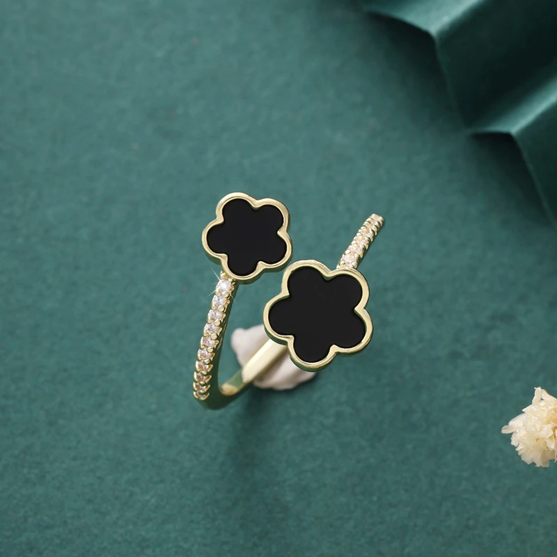 Minimalist-Five-Petal-Flower-Ring-for-Women-Exquisite-Simple-Gold-Color ...