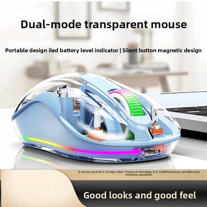 Wireless Bluetooth mouse M333 C port charging transparent design ...