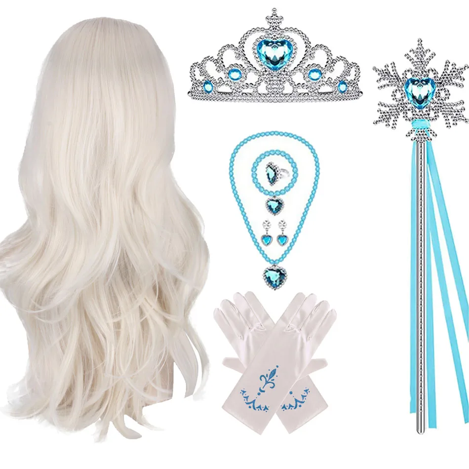 Elsa-Wig-Dress-up-Party-Accessories-Children-Rayon-Snow-Queen-Untie ...