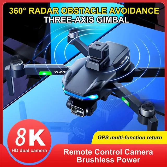 8k HD Mechanical 3-Axis Gimbal Dual Camera 5G Wifi GPS Drone – 5 Star Drones