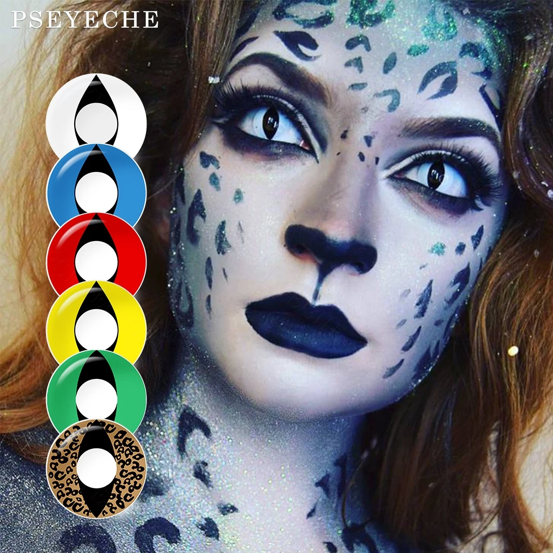 Cat Eye Cosplay Contact Lenses Crazy Halloween Eye Contacts Yellow ...