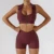 Seamless Women Yoga Set 2PCS Workout Set Sport Pants Zipper Bra Gym Suits Fitness Shorts High ...