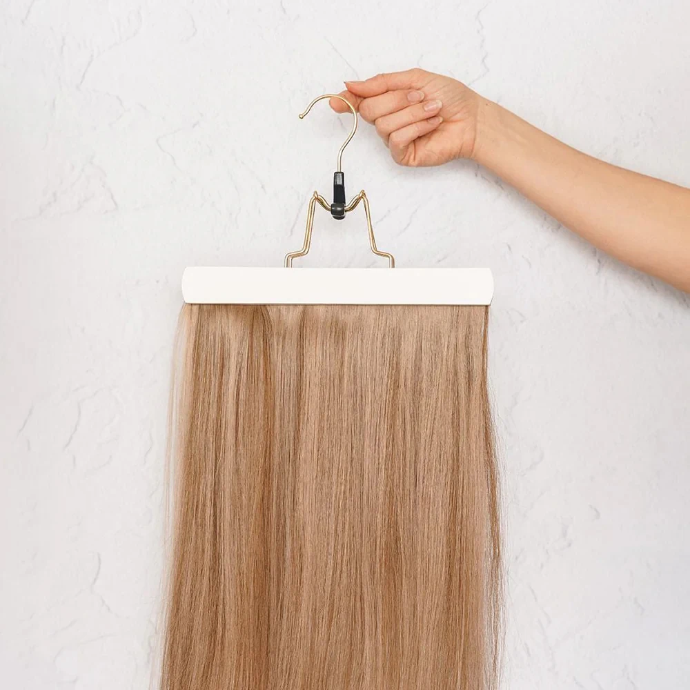 Hair-Want-Wooden-Hair-Extensions-Hanger-Double-Side-Storage-Swivel-Hook ...