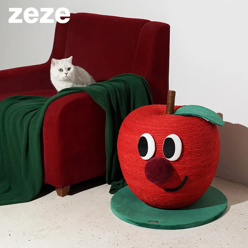 Apple-Shape-Cat-Grab-Ball-Cat-Scratch-Interactive-Toy-With-Natural ...