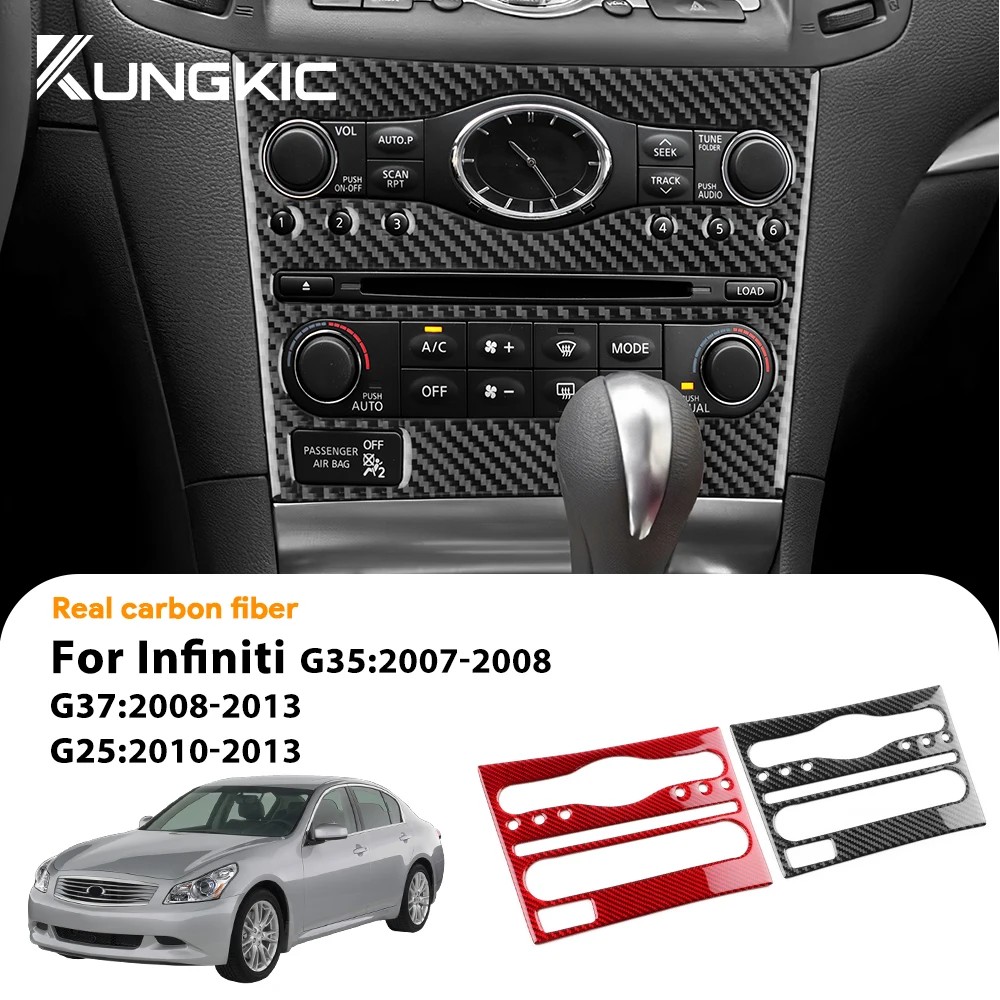 Car-CD-Central-Control-Panel-Trim-Real-Soft-Carbon-Fiber-Sticker-for ...