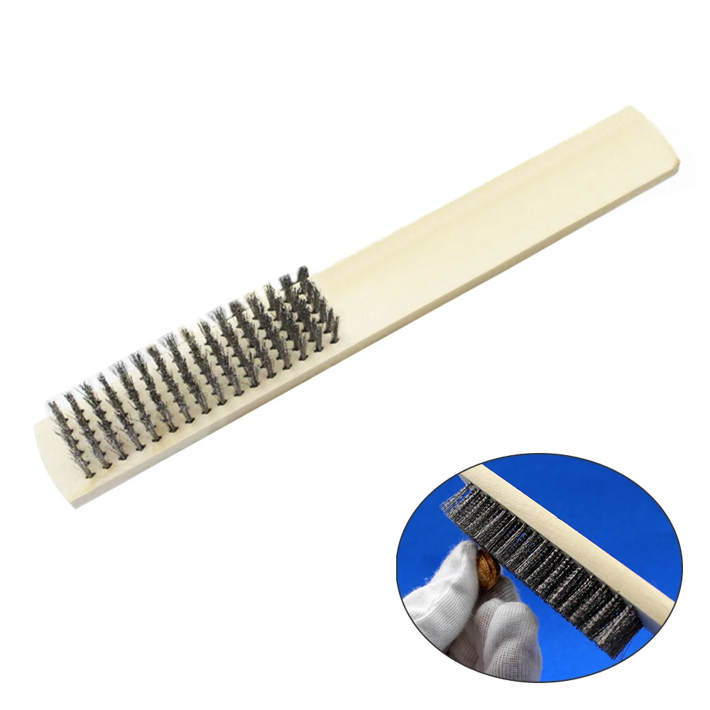 Stainless-Steel-Wire-Brush-Wooden-Handle-Brush-Metal-Surface-Cleaning ...