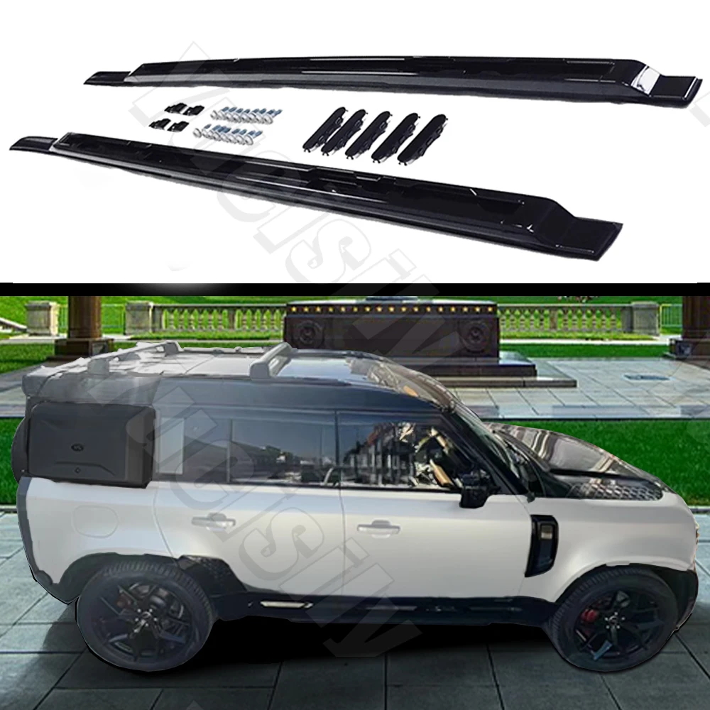 2PCS-Fit-For-Land-Rover-Defender-110-Roof-Rail-Luggage-Rack-Carrier ...