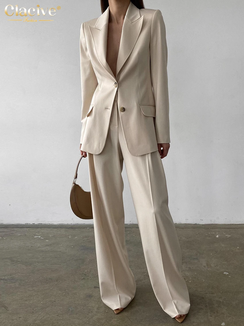 Clacive-Conjunto-de-2-piezas-para-mujer-Blazer-elegante-de-manga-larga ...