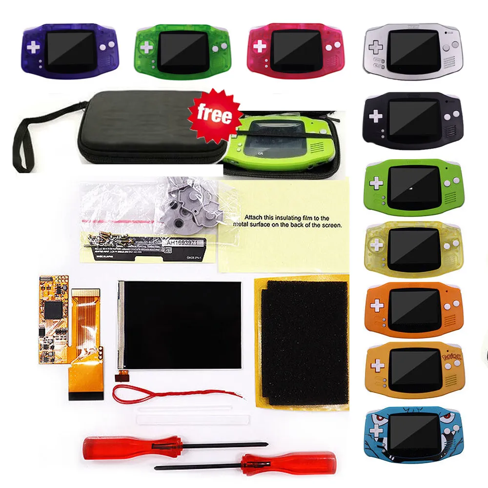 V2-GBA-Screen-LCD-Mod-Kits-Housing-Shell-Storage-HandBag-for-Gameboy ...