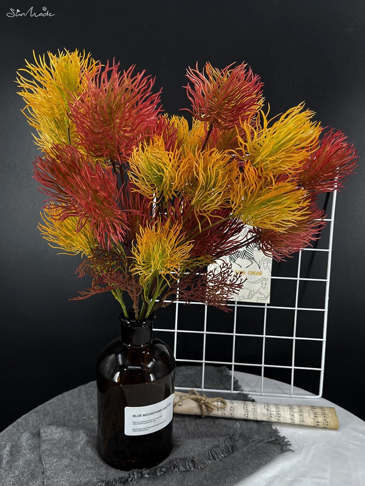 Искусственные цветы SunMade 5 голов морской урчин одуванчик пластик ...