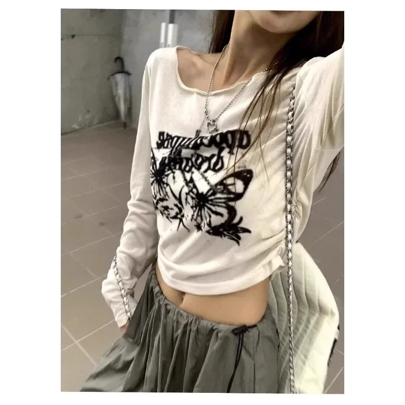 Sweet-White-Y2k-Long-Sleeve-T-shirt-Female-Spring-Autumn-Basic-Fashion ...