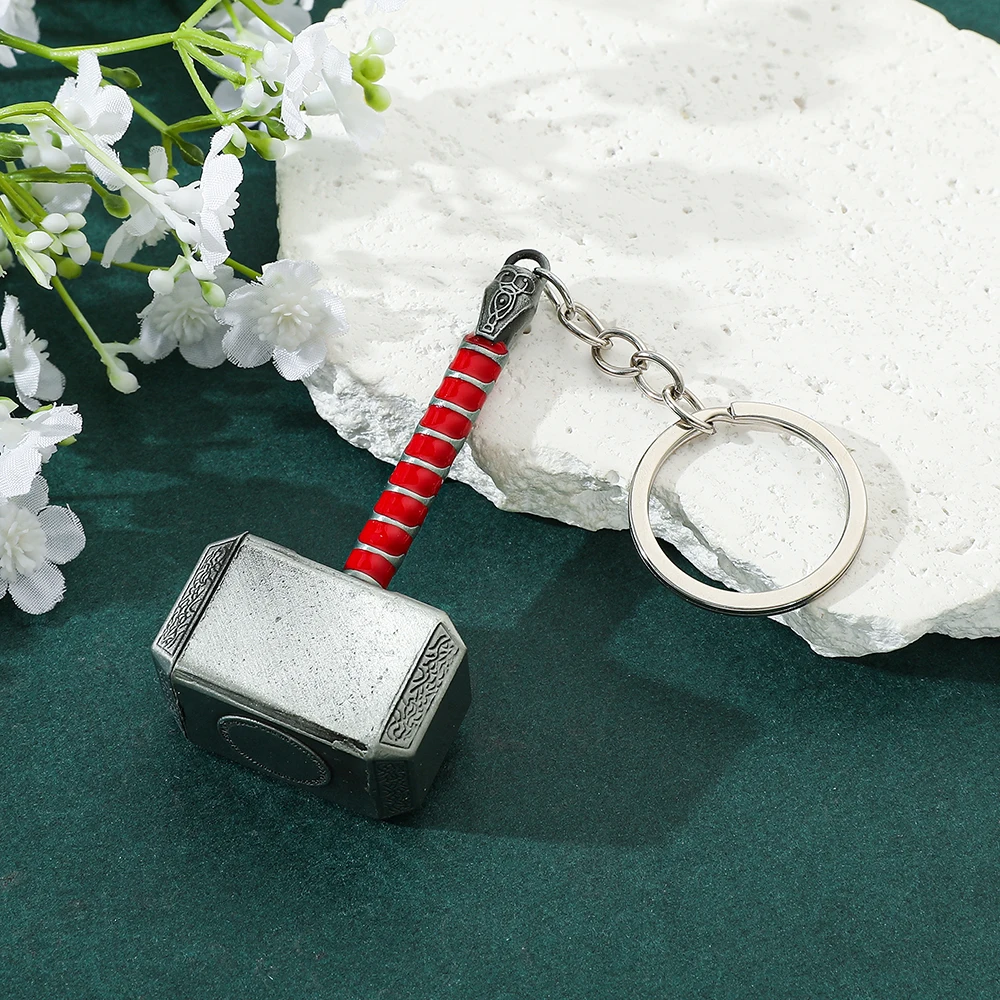 Superhero Avengers Movie Keychain Thor Hammer Metal Keychain Men Women ...