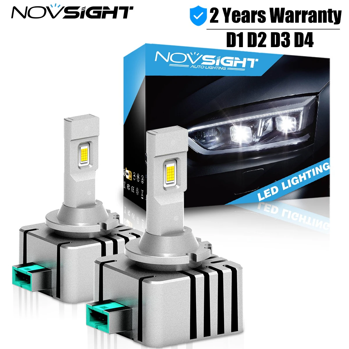 NOVSIGHT-D1S-LED-Headlights-D3S-D2S-D4S-Super-Bright-70W-20000LM-Car ...