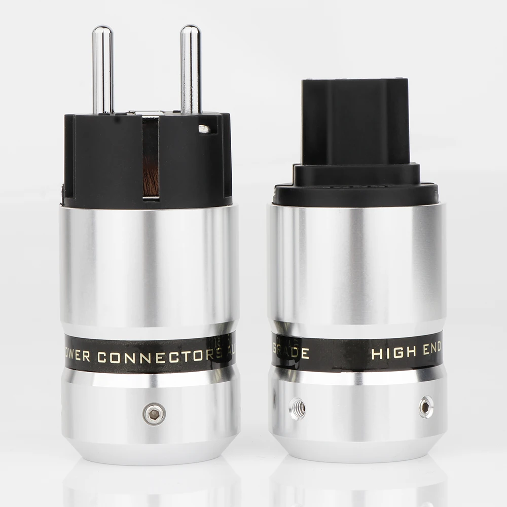 알루미늄 쉘 로듐 도금 EU/US Schuko 전원 헤드, 하이파이 IEC 플러그 암 소켓 DIY 전원 코드 ...