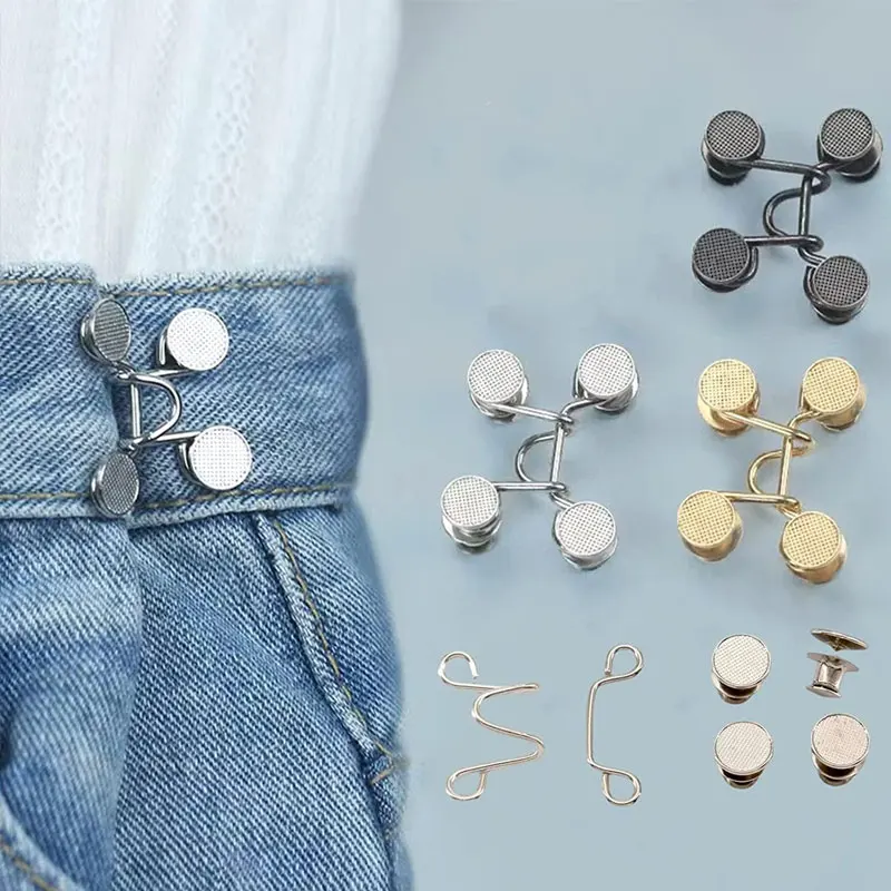 Broches de botón de Metal sin clavos para Vaqueros, Clips desmontables ...