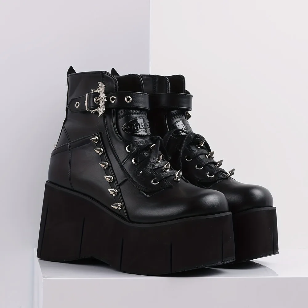 GIGIFOX-Goth-Punk-Stylish-High-Platform-Ankle-Boots-For-Woman-High ...
